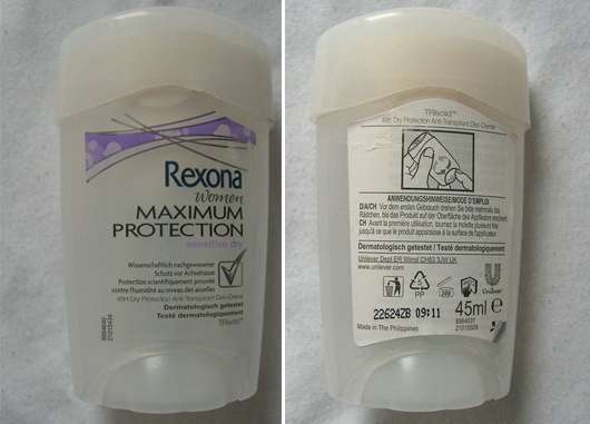 Test - Deodorant - Rexona Women Maximum Protection Sensitive Dry ...